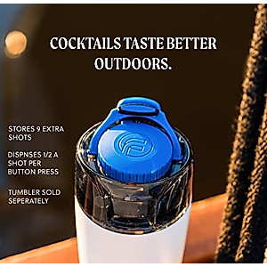 FlasKap Madic 9 | 30 oz Tumbler Lid Replacement | Shot Dispenser | Leak Proof Tumbler Lid | Splash Resistant to Avoid Spills | Compatible with Most 30 oz Tumblers (9 oz Capacity, Black)