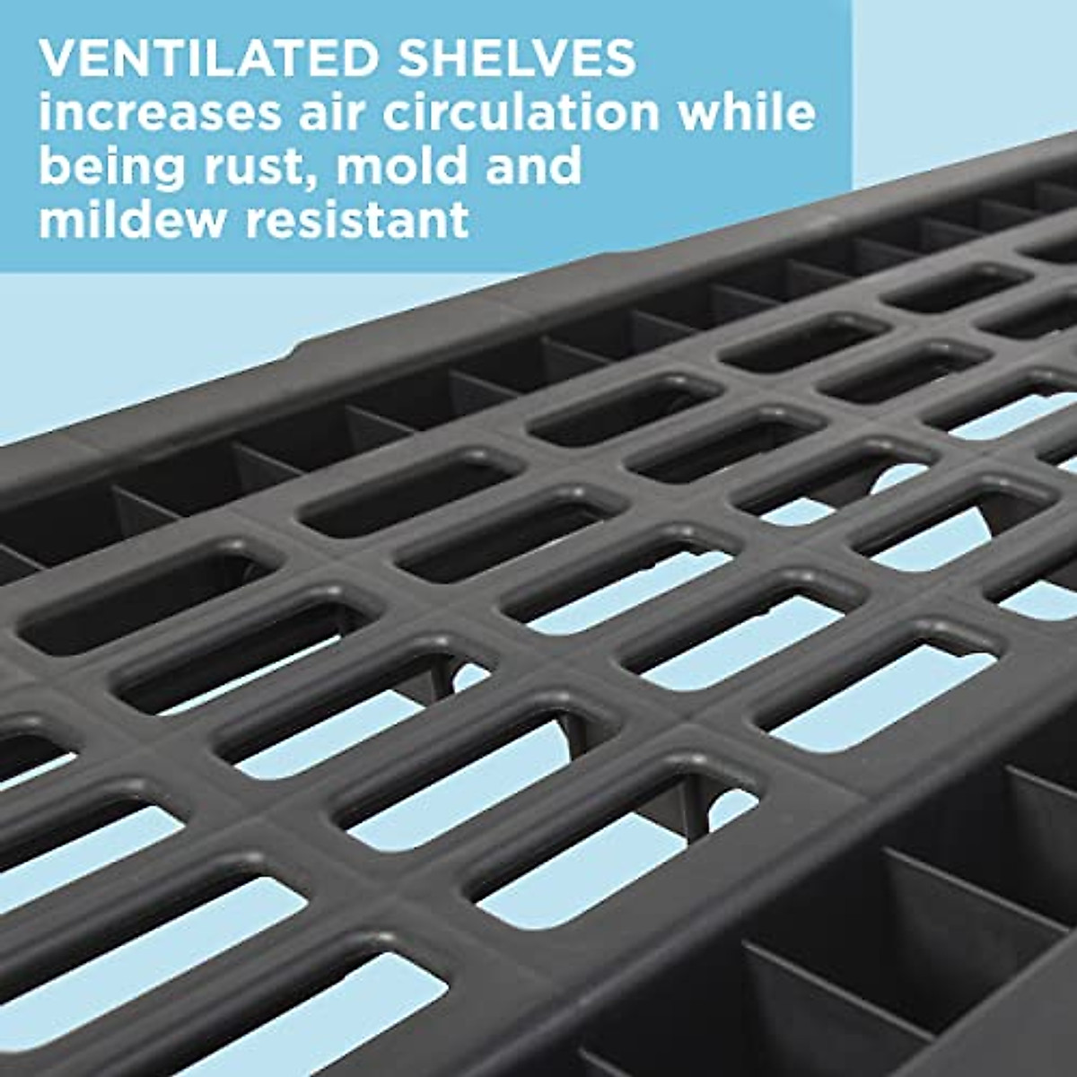 BLACK+DECKER Shelving Unit, Heavy Duty Storage Shelving Unit, Garage Organizer, Indoor and Outdoor, Black (1, 18"x36")