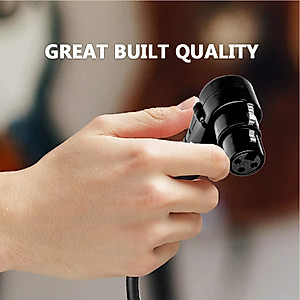 Balanced XLR Cable Male to Right Angle Female - 0.5 Feet (6 inches) Black - Pro 3-Pin Microphone Connector for Powered Speakers, Audio Interface or Mixer for Live Performance & Recording