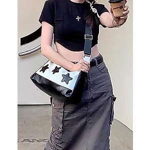 FCOOLYEET Messenger Bag Y2K Aesthetic Star Crossbody Bag Retro Grunge Shoulder Bag for Men and Women (Z#star)
