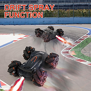 Remote Control Car Toy, Rechargeable Double Sided Driving Stunt RC Car for Boys,Exhaust Spray and Sound Effects RC Cars with LED Lights, 2.4Ghz Indoor/Outdoor All Terrain Electric Cars Gifts for Kids