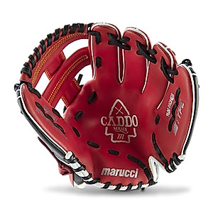 MARUCCI Caddo Series V2 Baseball Glove, 11.00" Single Post, Right Hand Throw, RED/Black