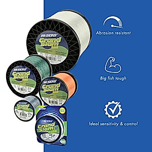 Hi-Seas Grand Slam Monofilament Line, 80 lb / 36.2 kg Test, 035 in / 0.90 mm Dia, Fluorescent Yellow, 660 yd / 604 m