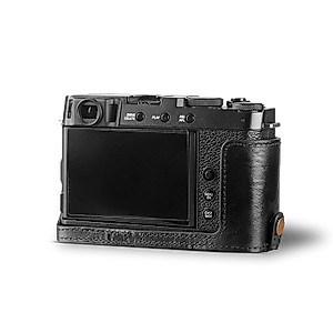 MegaGear Ever Ready Genuine Leather Camera Half Case Compatible with Fujifilm X Series X-E4, Black (MG1981)