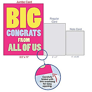 NobleWorks - Jumbo Congratulations Greeting Card (8.5 x 11 Inch) - Group Congrats Notecard from All of Us, Groups - Big Congrats From Us J3893CGG