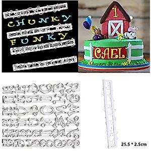 Alphabet Numbers and Punctuation Cookie Stamps Set Butterfly Stamps Decorating for Cookies, Cake, Fondant, Paste -Flower Baking Impress Cutter DIY Mold (6PC-Alphabet & Number Impress Cutter)