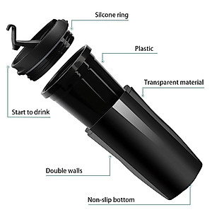 Ironworker USA Flag Water Bottle with Lid Reusable Plastic Coffee Mug Double Wall Vacuum Tumbler for Hot/Ice Coffee Tea 350ml