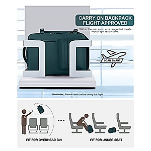 VGCUB Large Travel Backpack Bag for Women Men,Carry on Backpack,17 Inch Laptop Business Work Waterproof Backpack with Laptop Compartment,Person Item Flight Approved,Mochila de Viaje,Peacock Blue