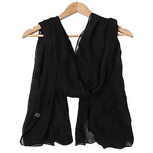 woogwin Light Soft Scarves Fashion Scarf Shawl Wrap For Women Men (Black)