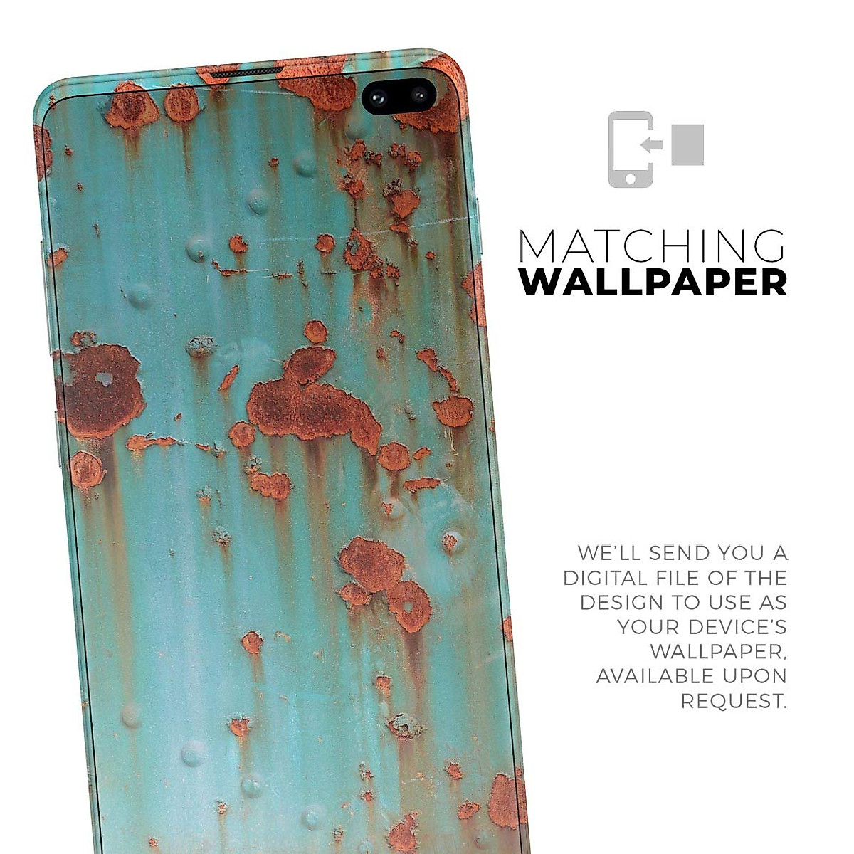 DesignSkinz Teal Painted Rustic Metal Protective Vinyl Decal Wrap Skin Cover Compatible with The Samsung Galaxy S20 (Screen Trim & Back Glass Skin)