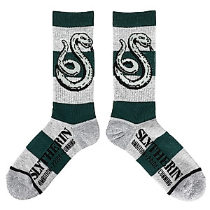 Harry Potter Slytherin Athletic Crew Socks for Men 10-13