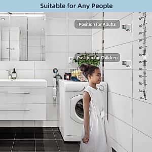 Hibbent All Metal Shower Head, 10'' High Pressure Rainfall Shower Head, Showerhead Combo/Handheld Shower Wand, 12'' Adjustable Curved Shower Extension Arm, 71'' Hose, 2 Shower Head Holders, Chrome