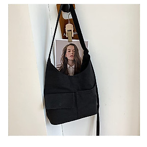 Crossbody Bags for Women Canvas Tote Bag Large Hobo Bag with Multiple Pockets Handbags Adjustable Messenger Shoulder Bag