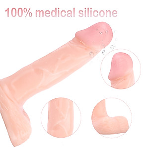 4 Inch Realistic Small Dildo,Beginner Anal Plug,Soft Anal Dildo with Curved Shaft and Balls,Adult Sex Toy Women Men Couples.Experience Multi-Purpose Mini Style(Flesh)