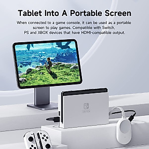 Hagibis Wireless HDMI Video Transmitter, Wireless HDMI Extender for Nintendo Switch to iPad, iPhone or Tablet, Plug and Play Portable Monitor HDMI Adapter for Switch OLED, Xbox Series One, PS4/5