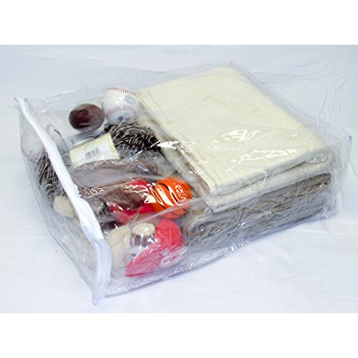 Oreh Homewares Heavy Duty Vinyl Zippered Closet Storage Bags (Clear) for Sweaters, Blankets, Comforters, Bedding Sets and Much More! (15" x 18" x 6") 7 Gallon 2-Pack