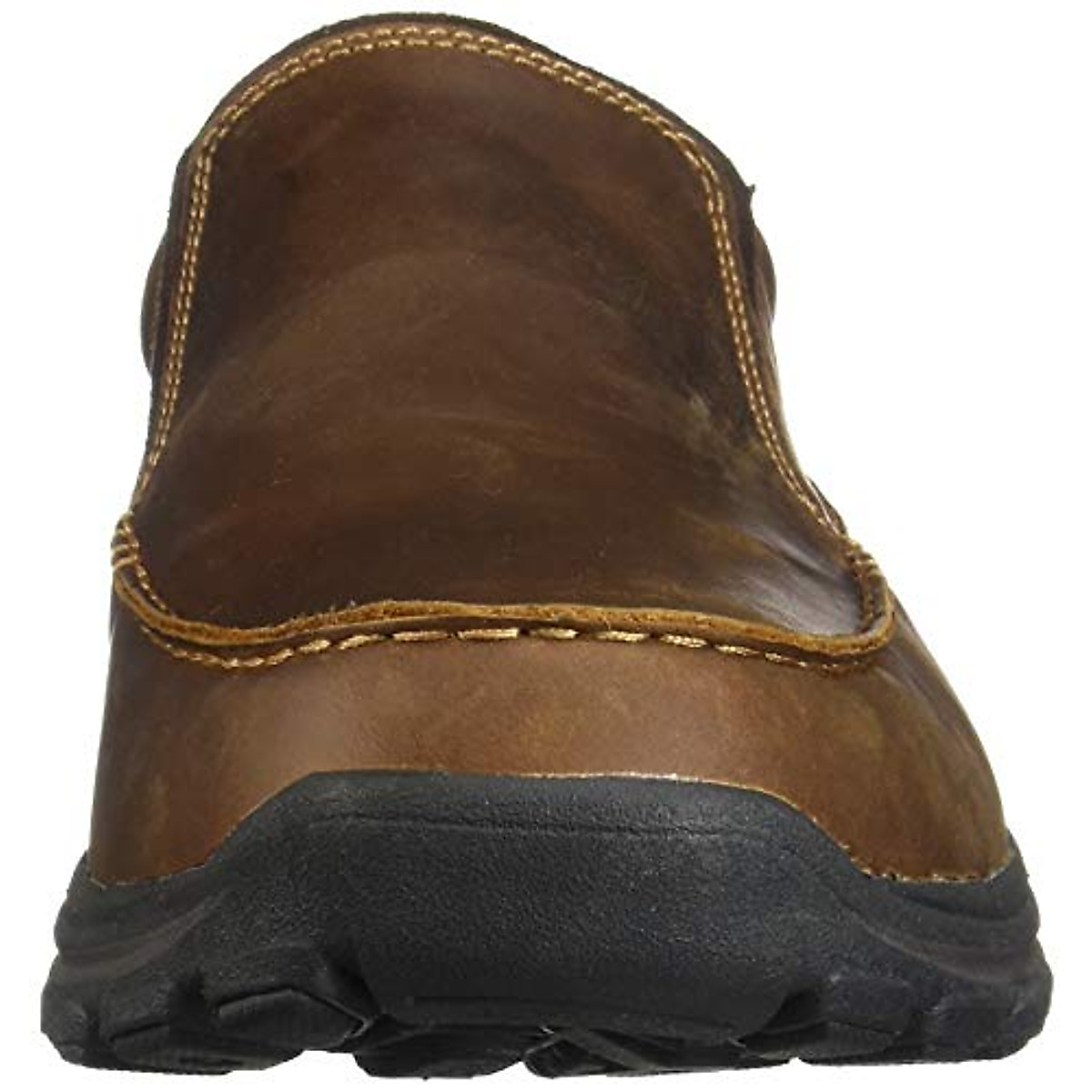 Skechers Men's Braver-Rayland Slip-On Loafer, Dark Brown Leather, 10 2E US