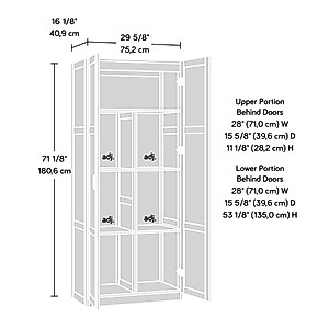 Sauder 419496 Miscellaneous Storage Storage Cabinet, L: 29.375" x W: 16.125" x H: 71.125", Cinnamon Cherry finish