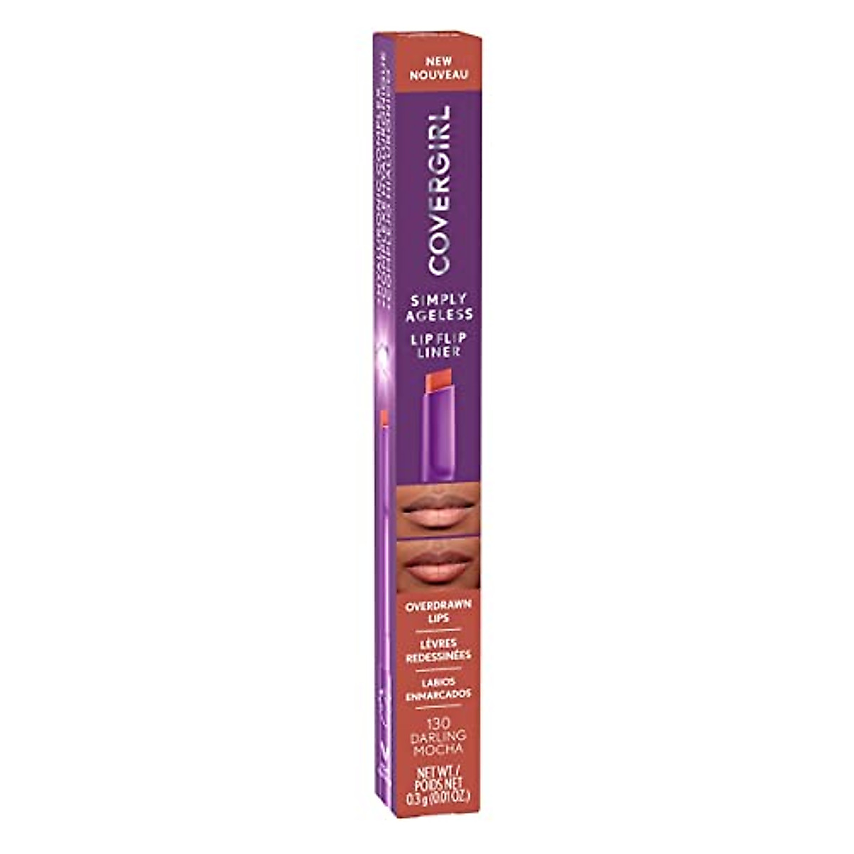 COVERGIRL Simply Ageless Lip Flip Liner, Darling Mocha, Pack of 1