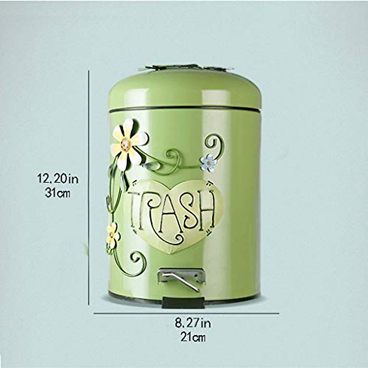 Trash can Bathroom Wastebasket Trash Can, Waste Basket Garbage Can for Bathroom, Bedroom, Kitchen, Home Office, Dorm, College, Teal Blue Bathroom Kitchen Toilet Desktop (Color : Yellow)