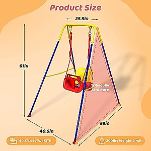 HHNAEJX 4-in-1 Toddler Swing Set and Baby Jumper, Baby Swing Stand Indoor/Outdoor Play,Anti-Flip Snug & Easy to Assemble Infants to Teens Kids Swing Seat for Playground