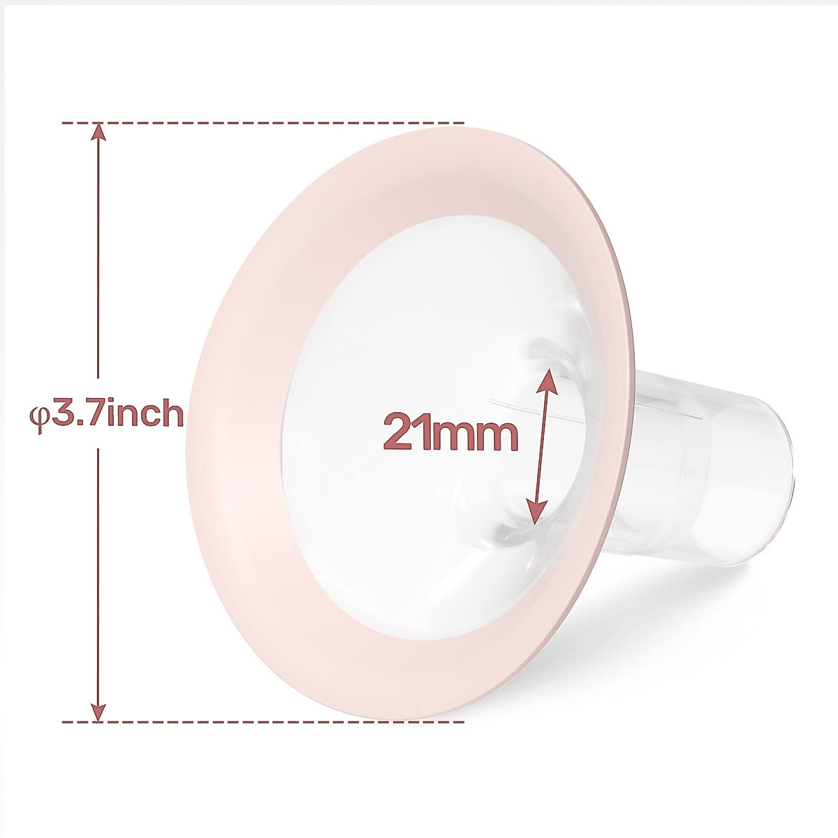 NCVI Replacement Flanges 21mm Compatible with 8780/8782/8100/8102/8122/8116/8128/8129, Breast Pump Accessories, BPA Free, 2 PCS (21mm Flange)