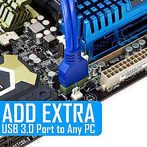 Kingwin USB 3.0 Dual Port PCI Bracket Cable with Built-In-20-Pin Header, Up to 5 Gbps for Maximum Transfer Speed, Extend Your USB 3.0 Port On Motherboard to Back of Your Computer Case [KW-PCI2USB3]