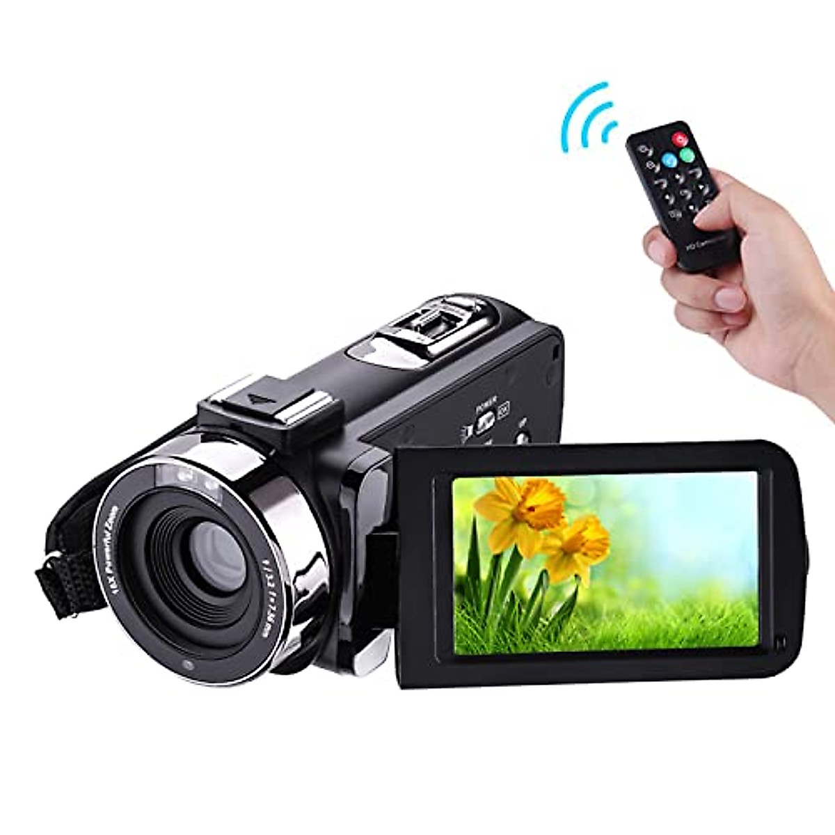 2.7K 3.0-inch Ultra HD Digital Video Camera 270 ° Reversible IPS Touch-Control Screen DV 16 Times Digital Zoom Double Intelligent Anti-Shake with Remote Control