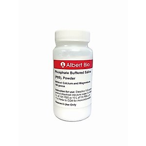 Phosphate Buffered Saline (PBS), 100 g. for Convenient Preparation of 10 L of 1X PBS Buffer at pH 7.4 (±0.1). Ready to be dissolved. Low endotoxin and Negative for mycoplasma. Made in USA.