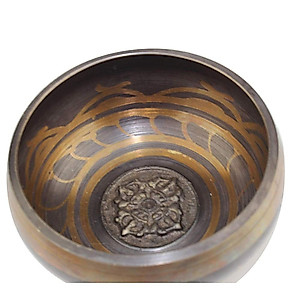 Himalayan Hand Hammered Chakra Meditation Bowl Decorative Wall Dishes Yoga Tibetan Buddhist Brass Singing Bowl-8Cm