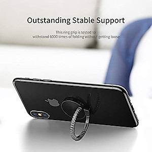 2 Pack Ultra Thin Gold Cell Phone Ring Holder Finger Kickstand, 360 Rotation Finger Stand Grip Loop for Magnetic Car Mount, Compatible with iPhone Samsung LG HTC, etc