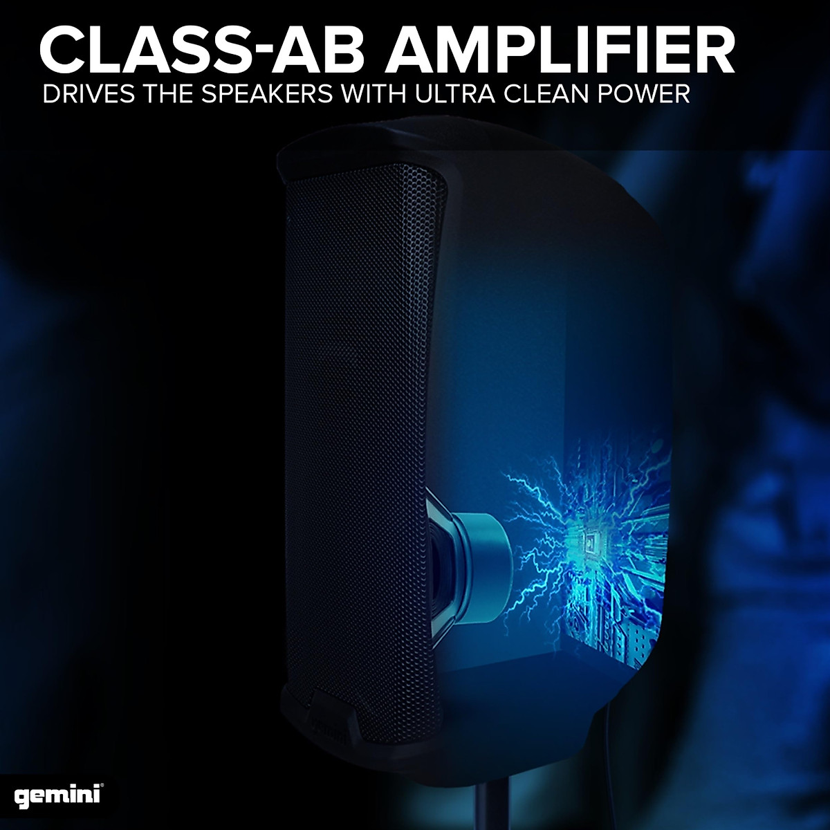 Gemini Sound AS-2115BT Active 15 Inch Woofer 2000 Watt DJ Monitor Powered Amplified PA Speakers System with Bluetooth, Wireless Stereo Pairing, Onboard 2 Channel Mixer Handles and Portable Fly Points