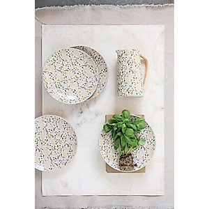 Creative Co-Op Stoneware Pitcher, 6.75", Multicolored