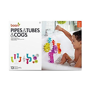 Boon BUNDLE Building Toddler Bath Tub Toy with Pipes, Cogs and Tubes for Kids Aged 12 Months and Up, Multicolor (Pack of 13)
