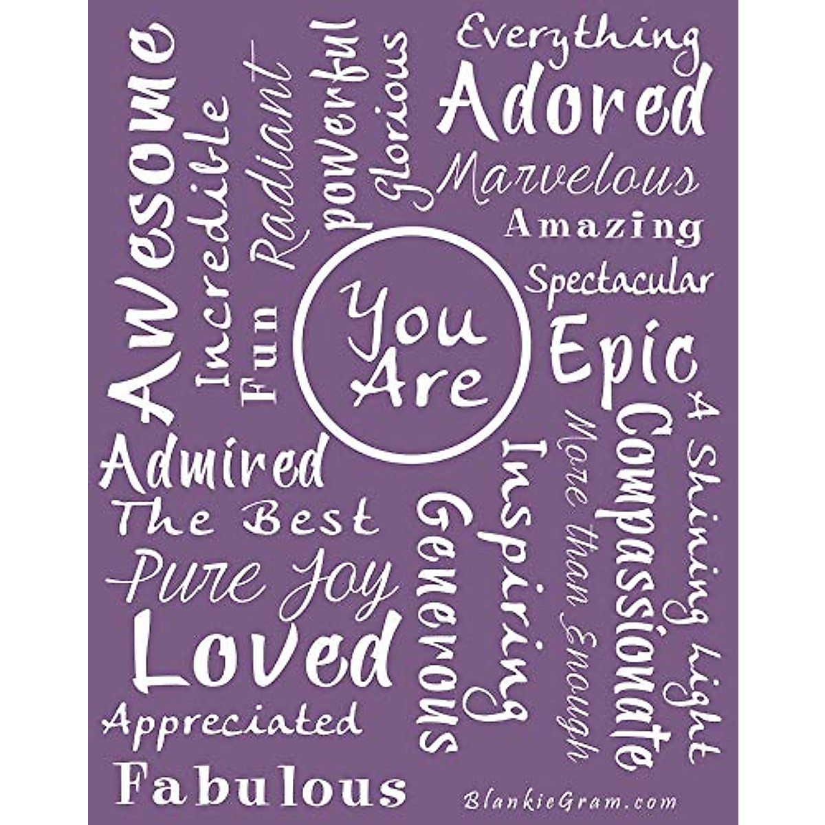 BlankieGram You are Awesome Throw Blanket - Made with Warm, Soft, Fuzzy Fleece for Extra Comfort - Unique Gifts for Men and Women - Quotes for Admiration, Gratitude, and Friendship (Purple)