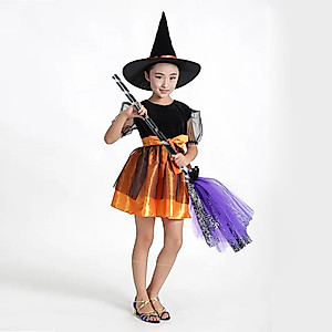 BinaryABC Halloween Witches Broom Plastic Spider Broom Witch Broomstick,Halloween Witch Decoration Props,Witch Costume Accessories,Halloween Supplies