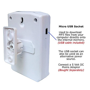 Talking Products, PIR Infrared Motion Sensor, Pro Edition with Multi-Track Playback. Download Your own Custom MP3 Sound Files to Play Speech, Music or Sound Effects