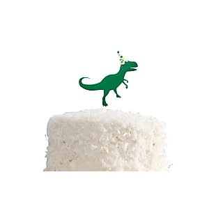 Birthday Dinosaur Acrylic Cake Topper for Any Birthday Party - Trex, Tyrannosaurus Rex Party Hat Polka Dot
