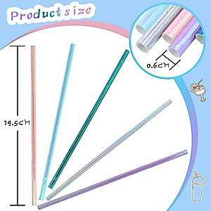 300 Pcs Paper Straws for Drinking Iridescent Party Straws Premium Disposable Drinking Paper Straws for Hawaiian Birthday Wedding Party Decoration