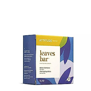 ATTITUDE Hair Shampoo Bar, EWG Verified, Plant and Mineral-Based Ingredients, Plastic-free Vegan and Cruelty-free Beauty Products, Detox, Sea Salt, 4 Oz