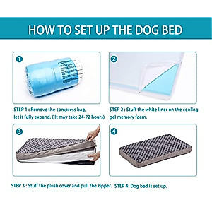 GOHOO PET Orthopedic Memory Foam Dog Bed, Cooling Dog Beds for Extra Large Dogs -Waterproof Pet Bed for Crate with Removable Washable Cover, XL(41inch,90Lbs)