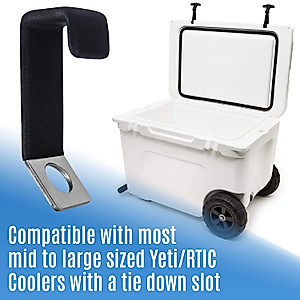 IMPRESA [2 Pack] Cooler Lock Bracket for Yeti and for RTIC Cooler Tie Down Kit - Locks Brackets Secure Mid-to Large-Size - Rubber Coating on Bracket to Prevent Scratches