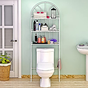 DYRABREST Toilet Storage Rack, 3 -Tier Over-The-Toilet Bathroom Spacesaver Bathroom Shelves Over Toilet-Easy to Assemble, Fit Most Showers on Above Toilet Storage, 25.6" W x 13.4" D x 69.7" H