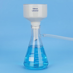 Labasics Filter Adapter Cones, Durable Tapered Collar Rubber Stopper Buchner Funnel Flask Cones Adapter Set, Wear Resistance Smooth Surface, Pack of 9, White