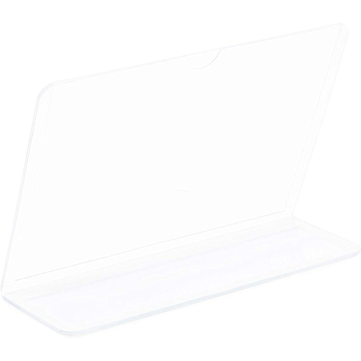 Slant Back Acrylic Sign Holder, Horizontal Sign Display (7 x 5 in, 6 Pack)