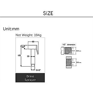 MINJING Bidet Sprayer, Single Cold Rose Gold Solid Brass Toilet Douche Kit Shattaf Shower Head Copper Valve Faucet Set,C Set
