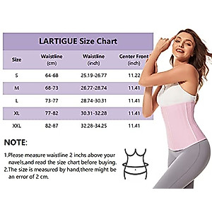 LARTIGUE Latex Waist Trainer for Women 25 Steel Boned 3 Hook Hourglass Body Shaper Corsets Cincher,Pink S