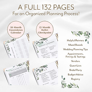 Wedding Planner & Organizer - Floral Gold Edition - Diary Engagement Gift Book & Bride To Be Countdown Calendar