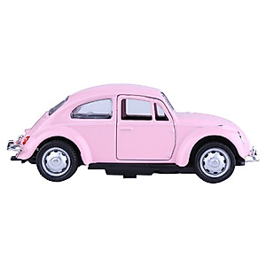 Berry President 1967 Classic Beetle Bug Vintage 1/32 Scale Diecast Metal Pull Back Car Model Toy for Gift/Kids (Pink)