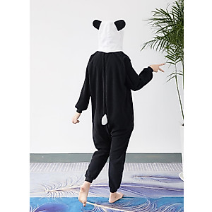 Joyxiamunicorns Unisex Adult Panda Animal Onesie Pajamas Cosplay Costumes Halloween Christmas One-Piece Sleepwear M